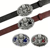 China Custom antique silver zinc alloy belt buckle with colorful soft enamel detailing. for sale