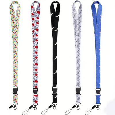China Custom silkscreen printed polyester lanyard neck straps for keychains. for sale