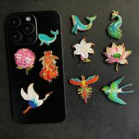 China Arabic Engraved Soft Enamel Custom Metal Phone Sticker for Cultural Gifts and Phone Decor for sale