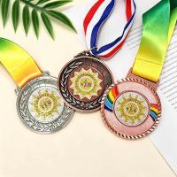 China Custom 3D Zinc Alloy Gold Plated Sports Medal with Ribbon for Marathon and Bodybuilding for sale