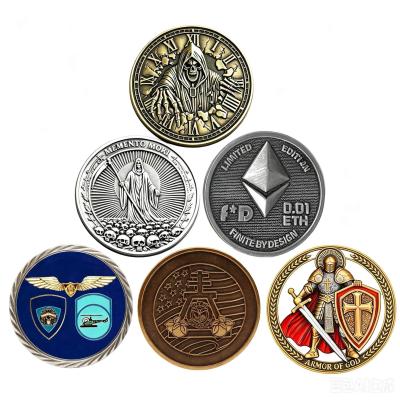 China 3D Antique Gold Challenge Coins with Customizable Logo in Zinc Alloy for Souvenirs for sale