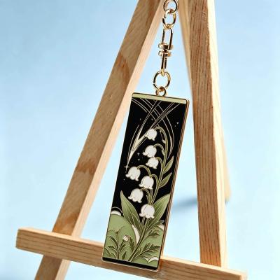 China Custom Engraved Gold Plated Hard Enamel Keychain for Promotional Gifts Wholesale for sale