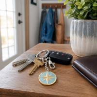 China Custom Logo Durable Metal Keychain with Sandblast Finish for Promotional Gifts and Bag Charms for sale