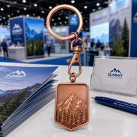 China Custom Logo Durable Metal Keychain with Sandblast Finish for Promotional Gifts and Bag Charms for sale