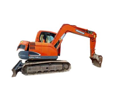China Used DX75-9C Doosan DX75 Korean 7420kg Mini Excavator for sale