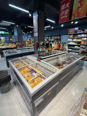 China Auto Defrost Supermarket Frozen Display Cabinet with LED Illumination and Customizable Dimensions for sale