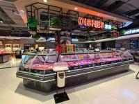 China Curved Glass Deli Display Chiller for sale