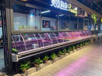 China Curved Glass Deli Display Chiller for sale