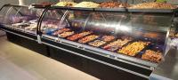 China Curved Glass Deli Display Chiller for sale