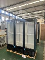 China Triple Glass Door Vertical Refrigerated Chiller for sale
