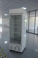 China Commercial Single Glass Door Vertical Display Cabinet with Light Box for sale