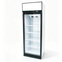 China Commercial Single Glass Door Vertical Display Cabinet with Light Box for sale