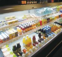 China Half Height Glass Door Refrigerated Display Cabinet for sale