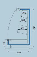 China Half Height Glass Door Refrigerated Display Cabinet for sale