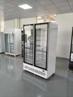 China Glass Door Vertical Glass Door Refrigerator Including 4 Shelves Commercial Grade Cooler for Food and Drink Merchandising for sale