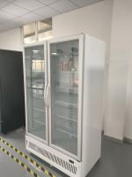 China Two Doors Refrigerated Glass Door Showcase Powered by Compressor Providing Energy Saving Cooling Solution for Supermarkets for sale