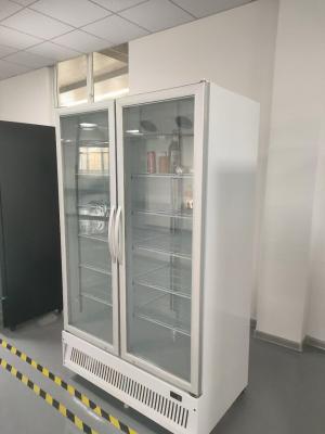 China Two Doors Refrigerated Glass Door Showcase Powered by Compressor Providing Energy Saving Cooling Solution for Supermarkets for sale