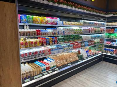 China Automatic Defrost Open Merchandising Chiller Featuring Dynamic Air Cooling and Built in System for Retail Refrigeration Solutions for sale