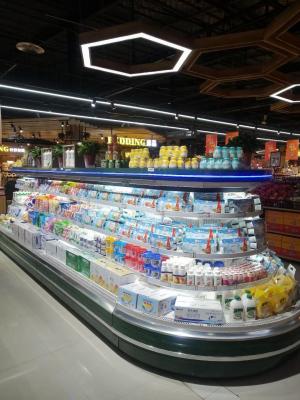 China Temperature Range 2°C To 8°C Modular Refrigerated Display Case Modular Chilled Island Display Case Cooling For Fresh Produce for sale