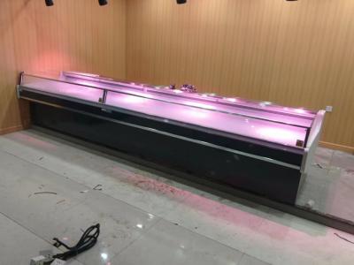 China Stainless Steel And Tempered Glass Meat Display Refrigerator With Automatic Defrost And Forced Air Cooling System Providing And Cooling for sale