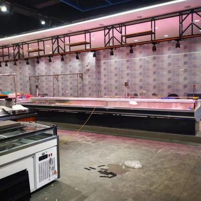 China LED Interior Lighting Meat Display Chilling Cabinet with Forced Air Cooling System Offering Cooling and Enhanced Meat Presentation for sale