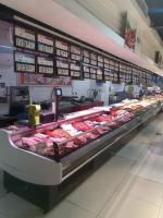 China Refrigerant R290 Meat Display Refrigerator Featuring Automatic Defrost System Stainless Steel and Tempered Glass Construction for sale