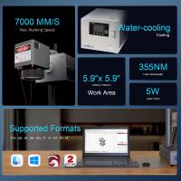 China High-Speed 5W UV Laser Marking Machine for Glass Acrylic New Water Cooling System with Chiller Supports DXF & PLT Format for sale