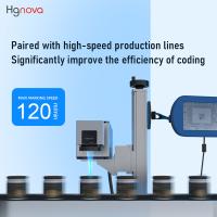 China High-Accuracy 20W Fiber Laser Marking Machine New Condition Automatic Flying Laser Coding DXF PLT AI for Production Line Coding for sale