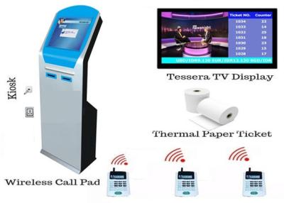 China Wireless Queuing System With Dual 80mm Thermal Printer Ticket Kiosk for sale