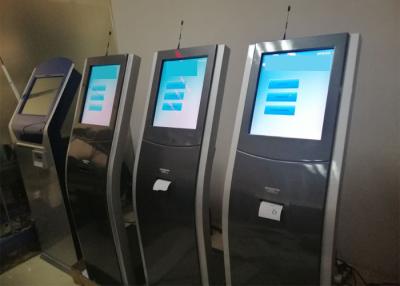 China 110 - 240V Kiosk Queue Management System Cold Rolled Steel Queuing Ticket Machine for sale