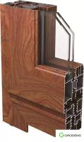 China Wood Grain Aluminum Profile for Window and Door 6063 Alloy Extrusion 80mm for sale