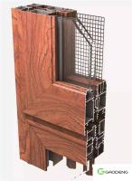 China Wood Grain Aluminum Profile for Window and Door 6063 Alloy Extrusion 80mm for sale