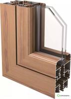 China Golden Anodized Wood Grain Casement Aluminum Profile Windows 6063 Alloy for sale