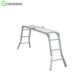 China 150kg 12 Step Aluminum Folding Ladder 1.4mm Thickness Portable for sale
