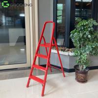 China Red Using Hight 87cm Aluminum Folding Ladder Net Weight 3.5KG for sale