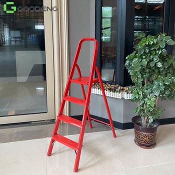 China Red Using Hight 87cm Aluminum Folding Ladder Net Weight 3.5KG for sale
