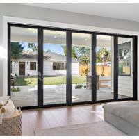 China Commercial Aluminum Stacker Door Exterior Double Tempered Glass 2.0mm Profile Thickness for sale
