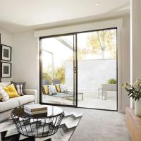 China Powder Coating Exterior Aluminum Sliding Doors Left And Right Pull for sale