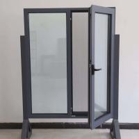 China Waterproof Double Glass Aluminum Casement Window Heat Insulation 1.8mm Frame for sale