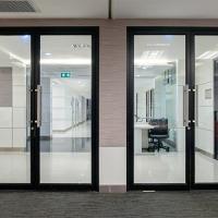 China Powder Coating Black Aluminium Sliding Doors Residential for sale