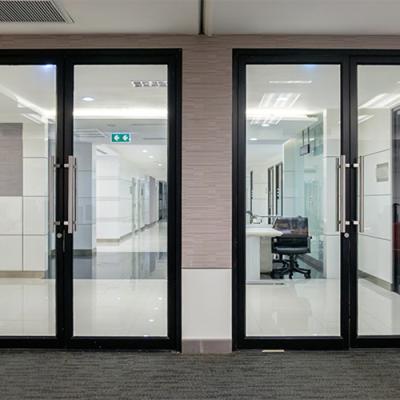 China Powder Coating Black Aluminium Sliding Doors Residential for sale