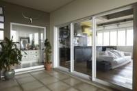 China Corrosion Resistance Aluminum Sliding Glass Doors Double Tempered Glass 5 Year Warranty for sale