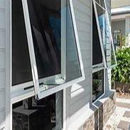 China Aluminum Top Hung Awning Window Double Tempered Glass Waterproof Bathroom for sale