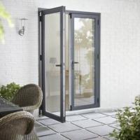 China Tempered Glazed Aluminum Hinged Screen Doors Powder Coating for sale