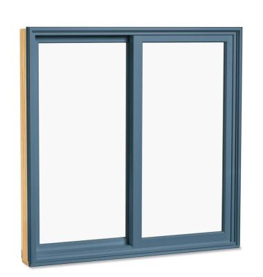 China Wood Grain Aluminum Sliding Window Double Glazed Wind Resistance for sale