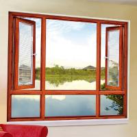 China Thermal Break Aluminum Casement Window 5mm+12A+5mm Double Glazing Wood Grain for sale