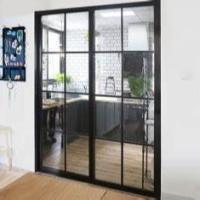 China Kitchen Oil Fume Proof Aluminum Sliding Door Double Tempered Glass 5 Year Warranty for sale