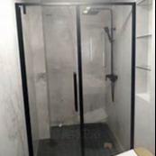 China Waterproof Aluminum Hinged Shower Door Double Tempered Glass 24mm Glazing for sale