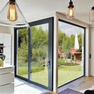 China Patio Aluminum Frame Hinged Screen Door Tempered Glass for sale