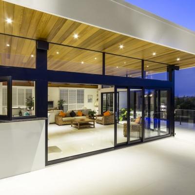 China House Large Aluminium Sliding Stacking Doors Cool Summer Anodizing for sale